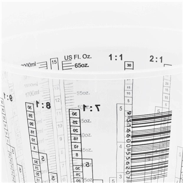 Resin Mixing Cups With Ratios and Measurements at Sanded Australia